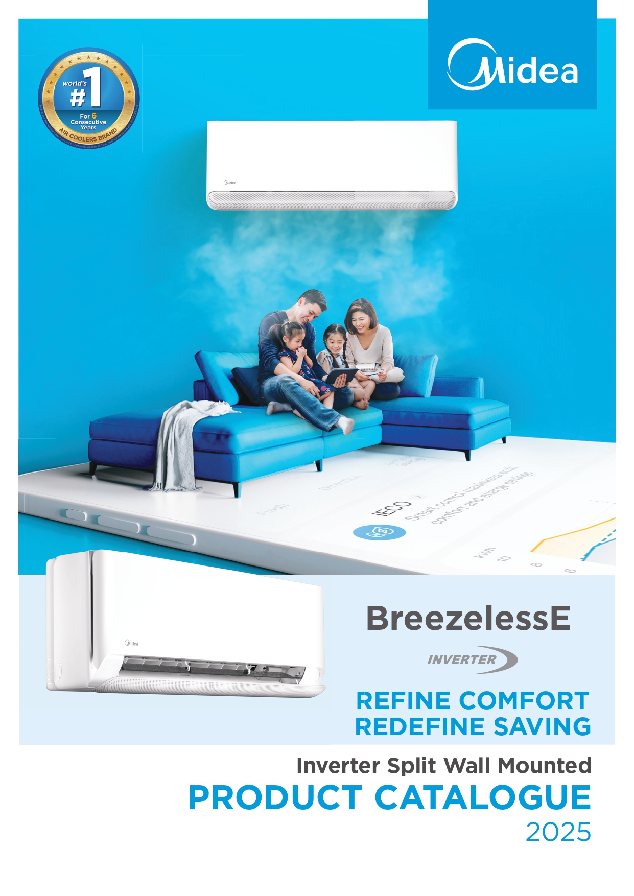 Midea Wall Mounted BreezelessE MSEBE Series Inverter R32 2.5HP | Aircon ...